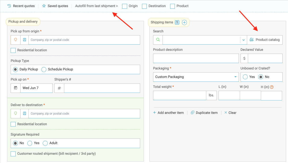 Parcel in Freightview